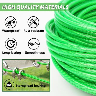 China PVC Coated Carbon Steel Wire Rope with 7x7 / 7x19 Construction and 1/8