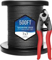 China PVC Coated Carbon Steel Wire Rope with 7x7 / 7x19 Construction and 1/8