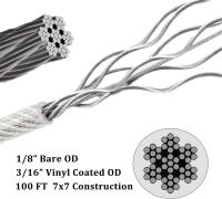 China 7x19 Construction Galvanized Aircraft Cable Wire Rope with 100 ft Length for sale