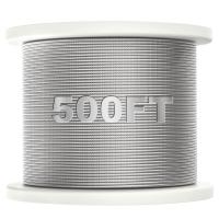China OEM 1/16-3/32 Wire Cable Galvanized Wire Rope with Clear Plastic Coating 150 ft 45.72 meters Steel Cable Coil Outdoors for sale