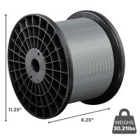 China Steel Core Cable Railing 300ft T316 Stainless Steel Cable 1/8