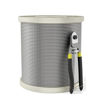 China Deck Railing Hardware Kits with T316 Stainless Steel Cable Ropes Non-coated 7x7 1x19 7x19 Wire Rope and Aircraft Cable for sale