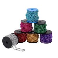 China 2.4mm Customized Colors Plastic Ball Chain Silver Ball Chain White Gold Ball Chain With Customization Length And OEM for sale