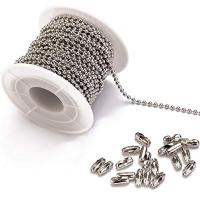 China 2.4mm Polished Stainless Steel Ball Chain with Custom Length for Window Curtain Decoration for sale