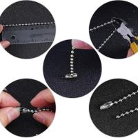 China 2.4mm Polished Stainless Steel Ball Chain with Custom Length for Window Curtain Decoration for sale