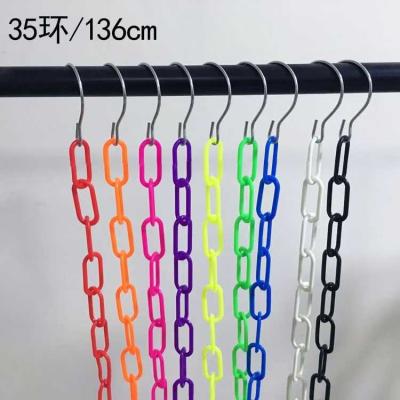 China 1.3m Length 23 Holes Colorful Plastic Chain Warning Chain for Wardrobe Hanging Organizer for sale