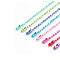 China Customized Color Plated Steel Keychain , Bead Ball Dogtag Chain for sale