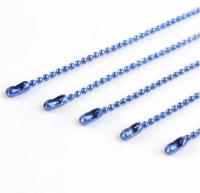 China Customized Color Plated Steel Keychain , Bead Ball Dogtag Chain for sale