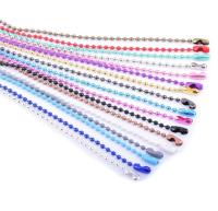 China Customized Color Plated Steel Keychain , Bead Ball Dogtag Chain for sale