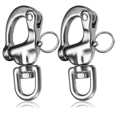 China 316 Stainless Steel Swivel Snap Shackle 65mm Metric Pin Lock for sale