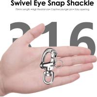 China 316 Stainless Steel Swivel Snap Shackle 65mm Metric Pin Lock for sale