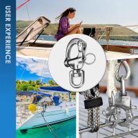 China 316 Stainless Steel Swivel Snap Shackle 65mm Metric Pin Lock for sale