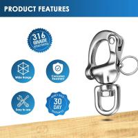 China 316 Stainless Steel Swivel Snap Shackle 65mm Metric Pin Lock for sale