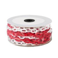 China High-Quality Polyethylene Plastic Chain with Durable and Weather-Resistant Red and White Alternate Colored Links for Safety Barrier for sale