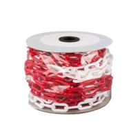 China Durable and Weather-Resistant Plastic Link Chain with High-Quality Polyethylene and Red-White Alternate Colored Links for Roadway Safety for sale