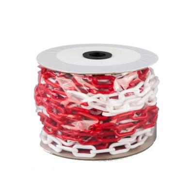 China Durable and Weather-Resistant Plastic Link Chain with High-Quality Polyethylene and Red-White Alternate Colored Links for Roadway Safety for sale