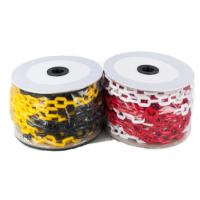 China Durable and Weather-Resistant Plastic Link Chain with High-Quality Polyethylene and Red-White Alternate Colored Links for Roadway Safety for sale