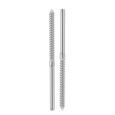 China T316 Stainless Steel Cable Railing Hardware with 3/16-inch Stainless Steel Cables and Waterproof Swage Stud Terminal for sale