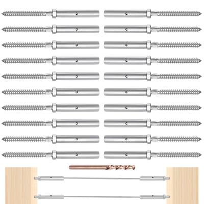 China T316 Stainless Steel Cable Railing Hardware with 3/16-inch Stainless Steel Cables Lag Screw and Customizable Packing for sale