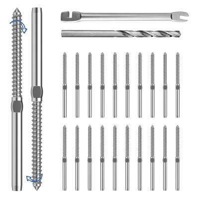China 316 Stainless Steel Cable Railing Hardware with 3/16-inch Cables Waterproof and Rust-proof Turnbuckle Hand Swage Lag Stud for sale