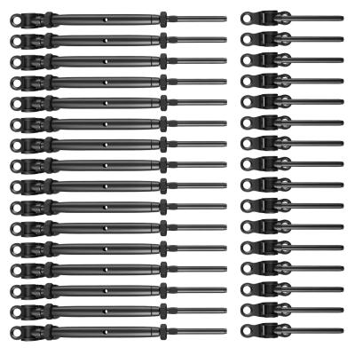 China Heavy-Duty Black Cable Railing Kit with Adjustable Threads and Angle Base for Marine and Construction for sale