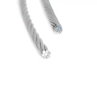 China MIL-DTL-83420 Galvanized Aircraft Cable Steel Wire Rope with 7x7 / 7x19 Construction and 3/64