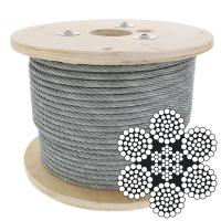 China MIL-DTL-83420 Galvanized Aircraft Cable Steel Wire Rope with 7x7 / 7x19 Construction and 3/64