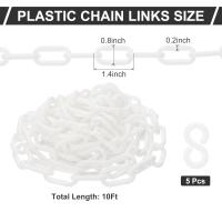 China 10 Feet Length White Plastic Chain for Roadway Crowd Control and Safety Barriers for sale