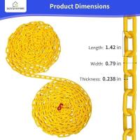 China 50 Feet Yellow Plastic Chain for Indoor and Outdoor Use with 100 Feet Length Options for sale