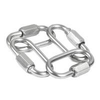 China Stainless Steel Chain Quick Links 304 Stainless Steel Chain Connector Screw Carabiner Chain Hooks for sale