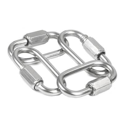 China Stainless Steel Chain Quick Links 304 Stainless Steel Chain Connector Screw Carabiner Chain Hooks for sale