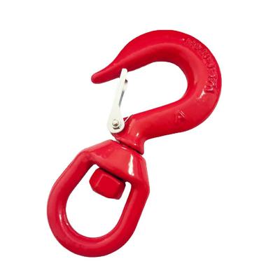 China Forged Alloy Steel Crane Clevis Hook Heavy Duty Swivel Hook with Safety Latch for sale