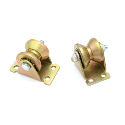 China Yellow Zinc-Plated V -Groove Wheel Sliding Gate Wheels Double Ball Bearing for sale