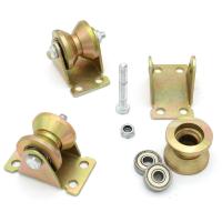 China Yellow Zinc-Plated V -Groove Wheel Sliding Gate Wheels Double Ball Bearing for sale