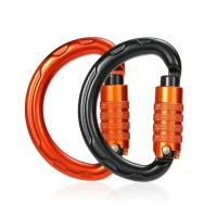 China Wholesale 20kN Outdoor Carabiner Clip Customized Logo and Color Aluminum Rock Round Shaped Auto-Lock Carabiner for sale
