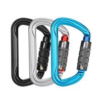 China Auto Locking Carabiner Clip D Shape Heavy Duty 7075 Rust Proof Aluminum Carabiner for Hammock, Hiking, Dog Leash for sale