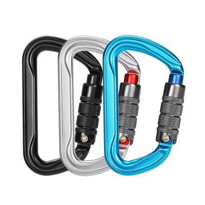 China Auto Locking Carabiner Clip D Shape Heavy Duty 7075 Rust Proof Aluminum Carabiner for Hammock, Hiking, Dog Leash for sale