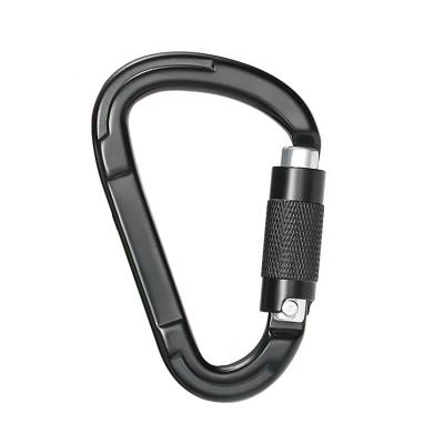 China Factory Wholesale Auto Lock 25kN Aluminum Alloy D-Shape Snap Hook Carabiner for Climbing for sale