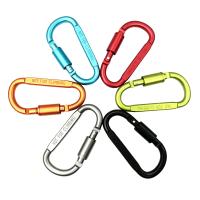 China D-Type Aluminum Alloy Flattened Mountaineering Buckle Thick Long Nut Lock Spring Rod Outdoor Multi-Function Quick Hook Carabiner for sale