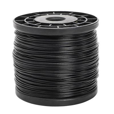 China 7x7 Stainless Steel Wire Rope Black Nylon Coated Aircraft Cable for Clothesline for sale