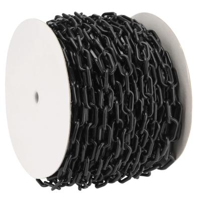 China 8MM Plastic Barrier Chain Black Plastic Chain Safety Traffic Plastic PE Link Chain for sale