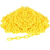 China 8mm Plastic Chain Yellow Plastic Chain Links Safety Traffic Plastic PE Link Chain for sale