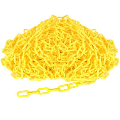China 8mm Plastic Chain Yellow Plastic Chain Links Safety Traffic Plastic PE Link Chain for sale