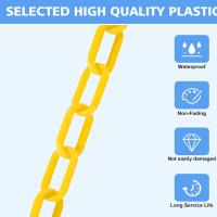 China 8mm Plastic Chain Yellow Plastic Chain Links Safety Traffic Plastic PE Link Chain for sale