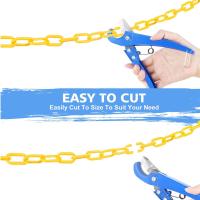 China 8mm Plastic Chain Yellow Plastic Chain Links Safety Traffic Plastic PE Link Chain for sale