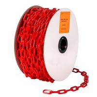 China 6mm Plastic Chain Red Plastic Chain Links Safety Traffic Plastic PE Link Chain for sale