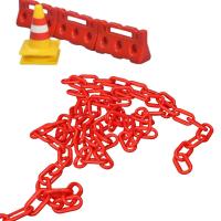 China 6mm Plastic Chain Red Plastic Chain Links Safety Traffic Plastic PE Link Chain for sale