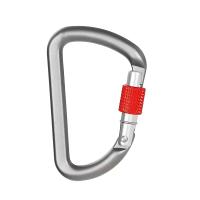 China D-Shaped Climbing Aluminum Carabiner 6kN D Ring Key Rings Clips Locking Carabiner for Camping for sale