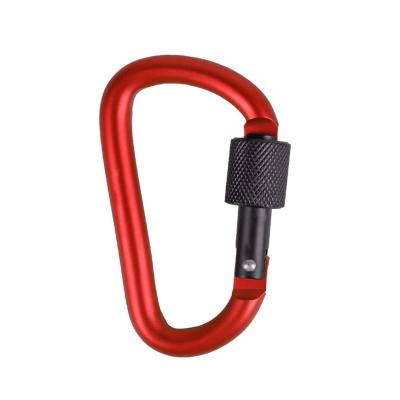 China Multicolored 6kN D-Shaped Aluminum D Ring Key Rings Clips Locking Carabiner for Camping Fishing and Outdoor Use for sale