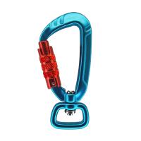 China Locking Carabiner Clip with Swivel Ring Carabiner Fix Clip  Auto Locking 4kN Swivel Snap Hook for sale